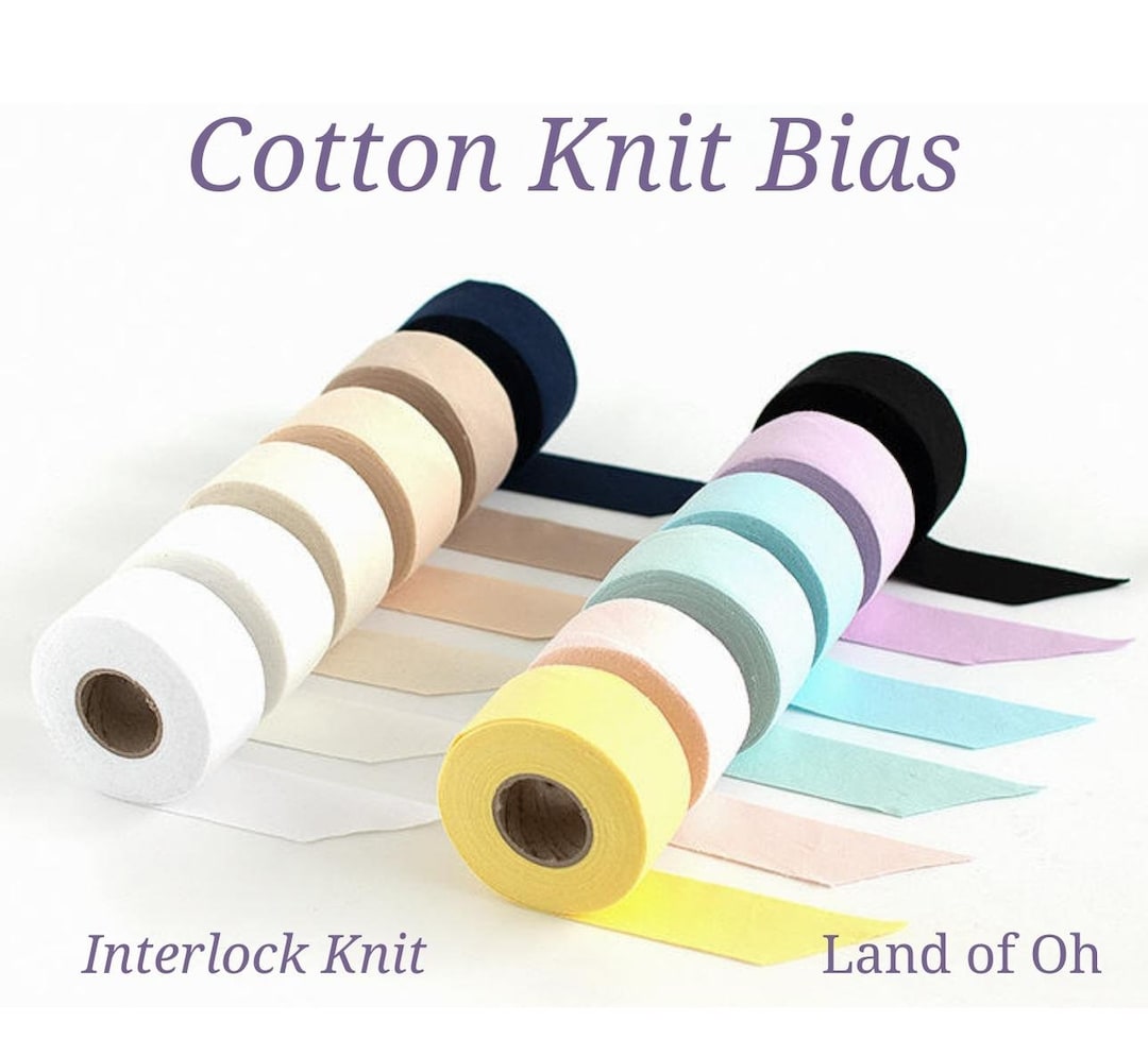 4 Cm Cotton Knit Bias Tape to Finish Your Projects, 12 Colors, 7 Yards ...