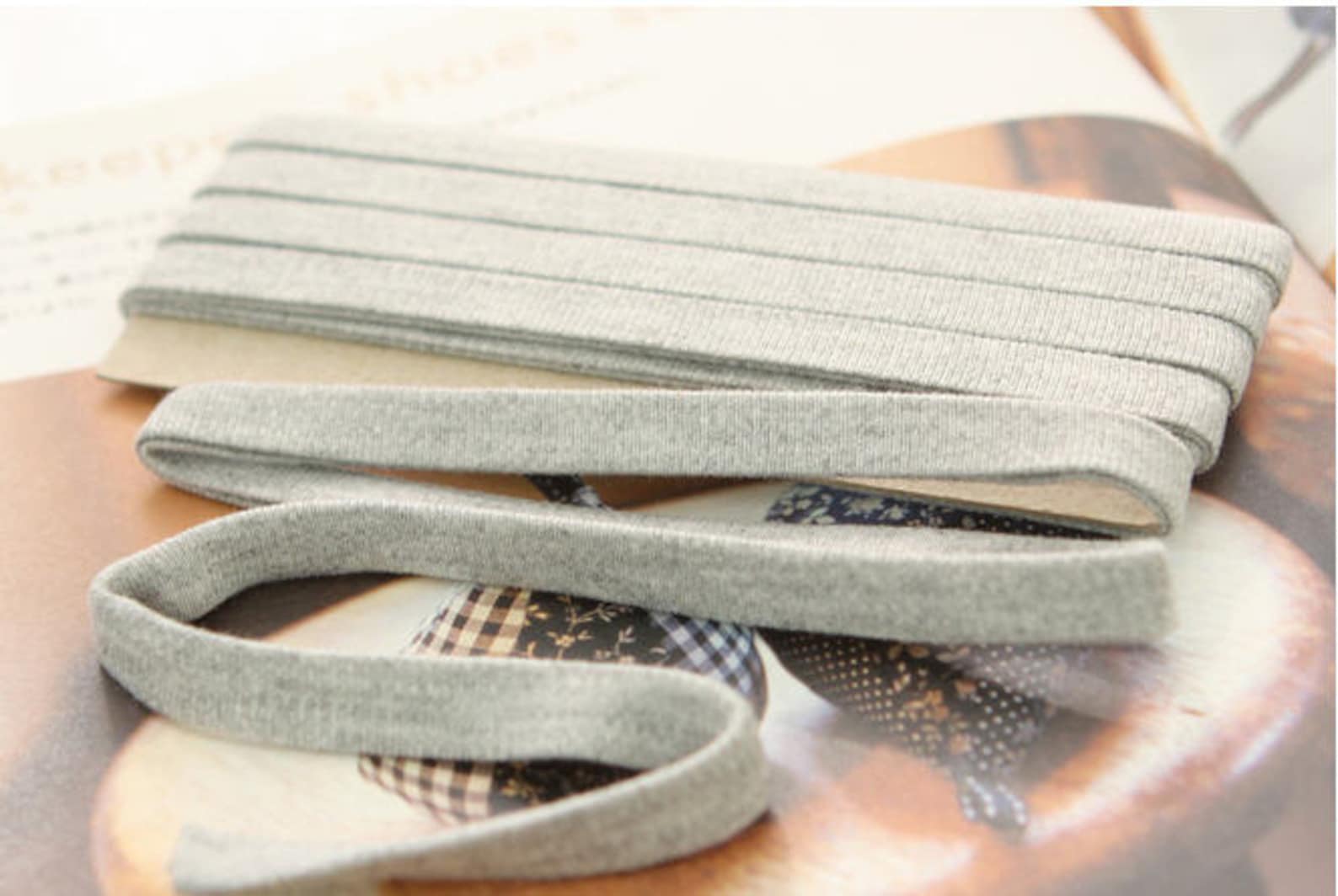 Folded Knit Bias Tape - Oatmeal, Gray, off White, Ivory, Yellow, Mint ...