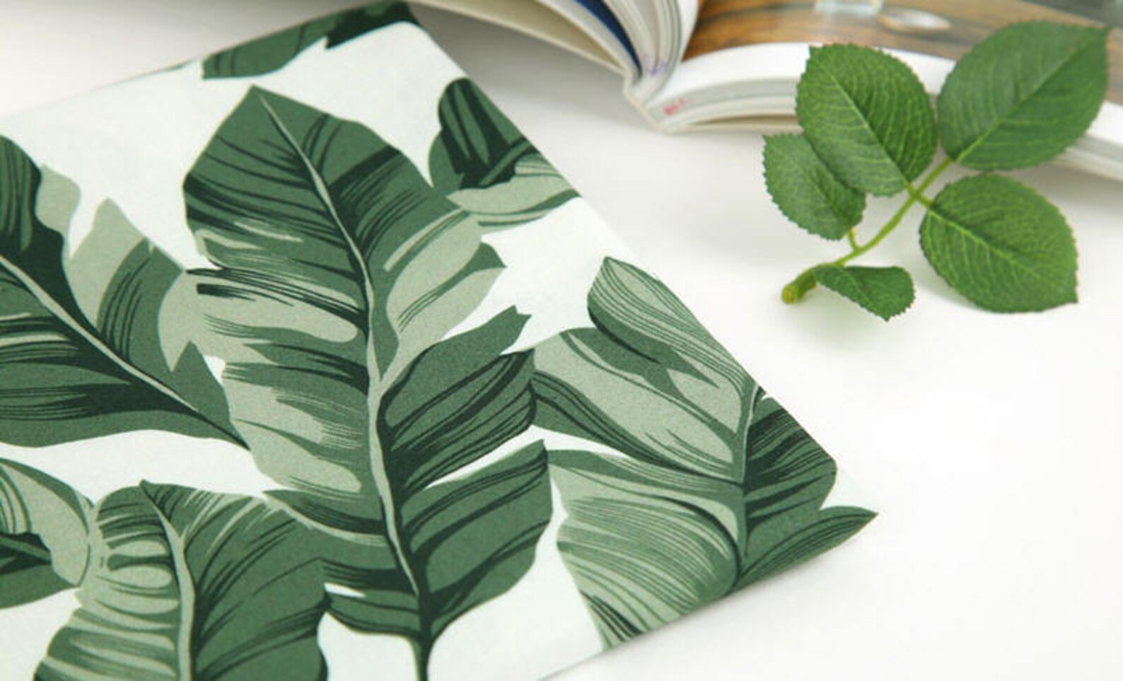 Dark Green Leaves Cotton Fabric by the Yard 101162 - Etsy