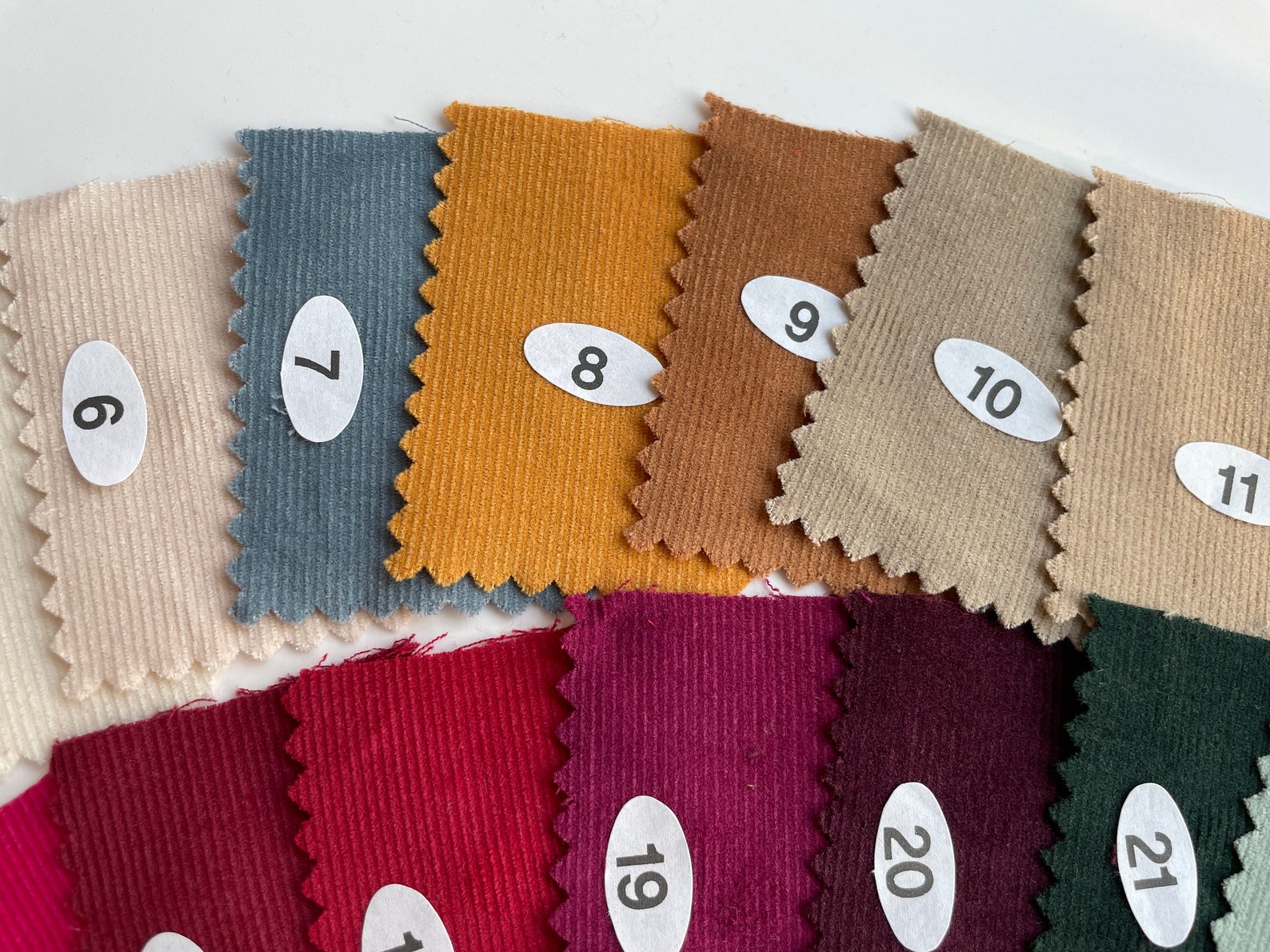 Pinwale Wide Cotton Corduroy - 21 Wales Corduroy 33 Solid Colors - Fine ...