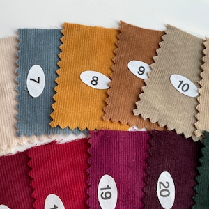 Pinwale Wide Cotton Corduroy - 21 Wales Corduroy 33 Solid Colors - Fine ...