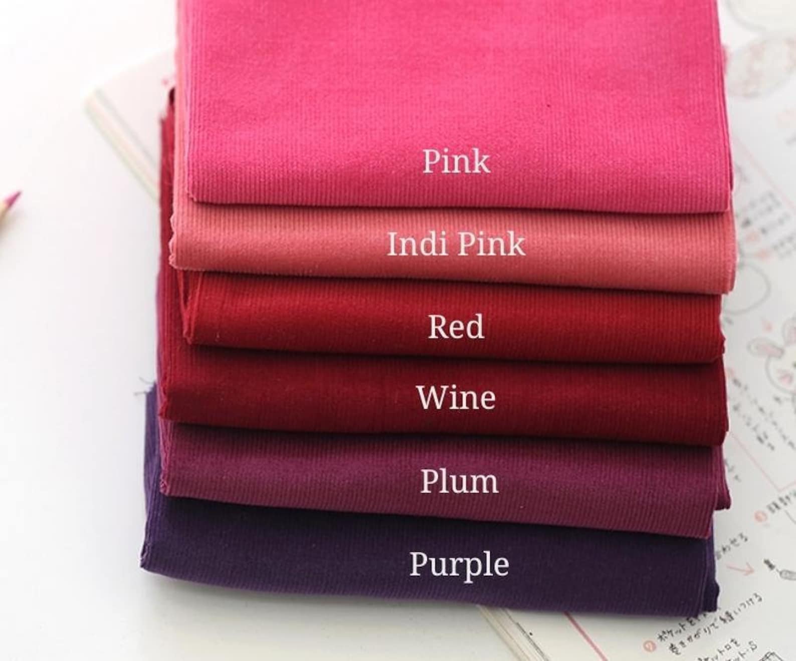 Pinwale Cotton Corduroy - Pink, Indi Pink, Red, Wine, Plum, Purple ...