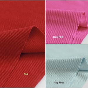 Ribbing Fabric Cotton Rib Knit - Choose From 13 Colors - by Half Yard ...