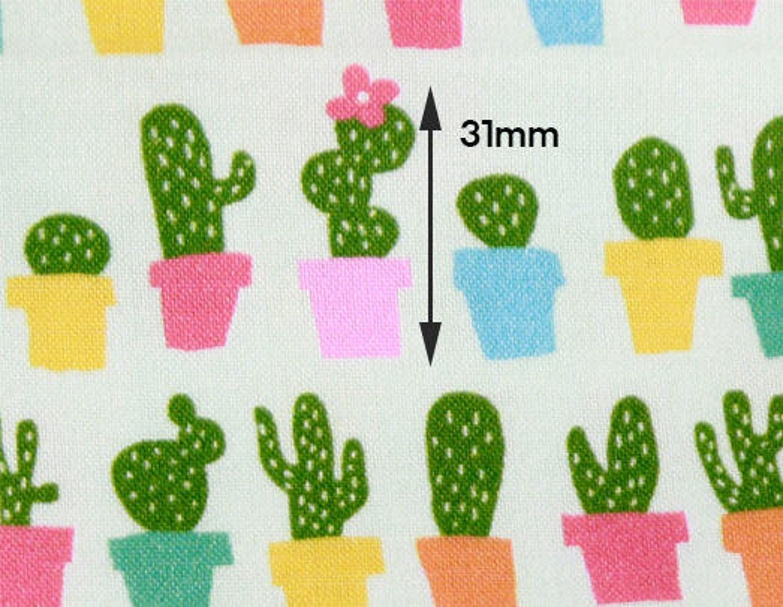 Cactus Cotton Fabric Digital Printing Fabric by the Yard | Etsy