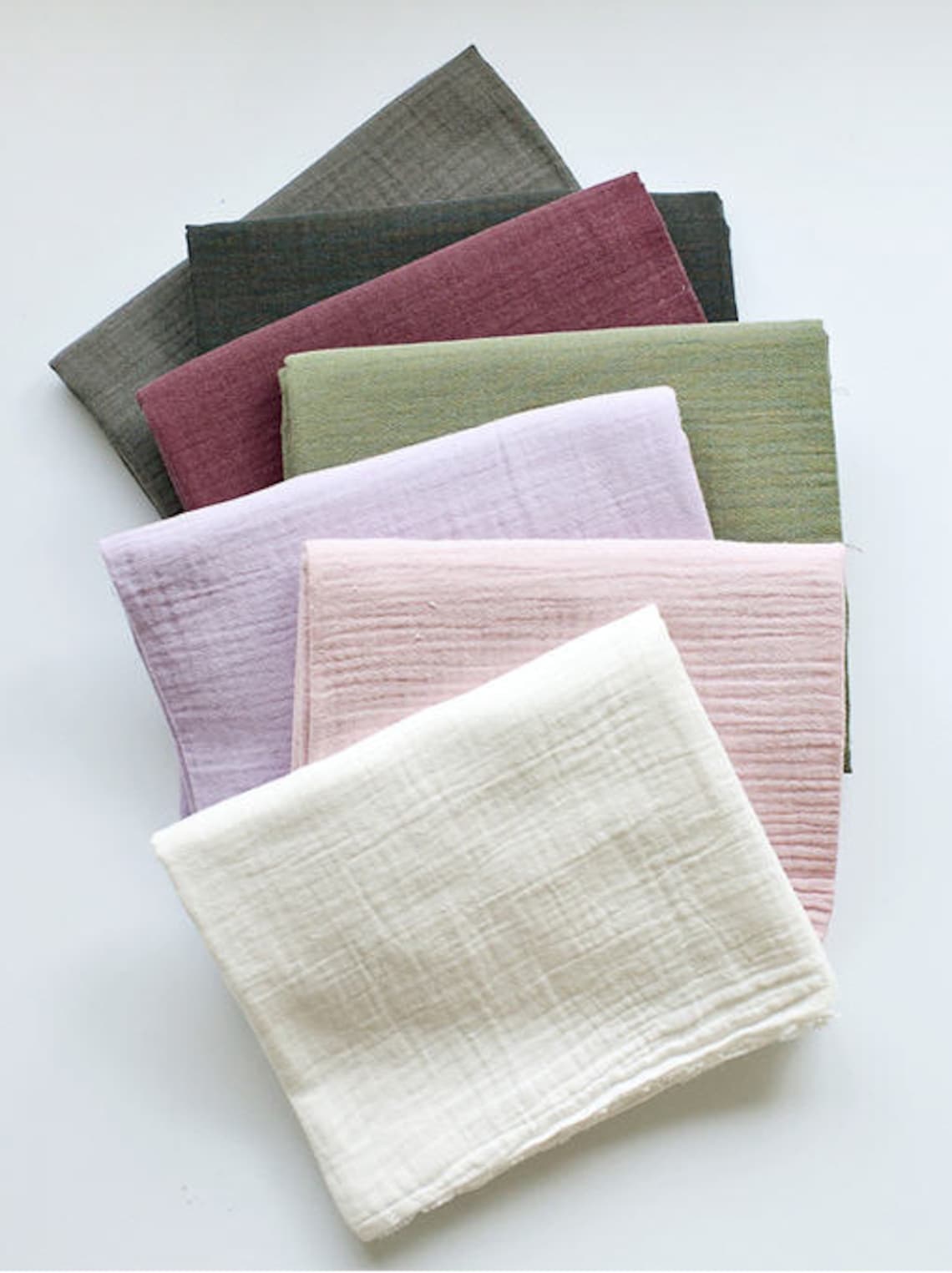 Charcoal Wrinkled Cotton Double Gauze Crinkle Gauze Yoryu - Etsy