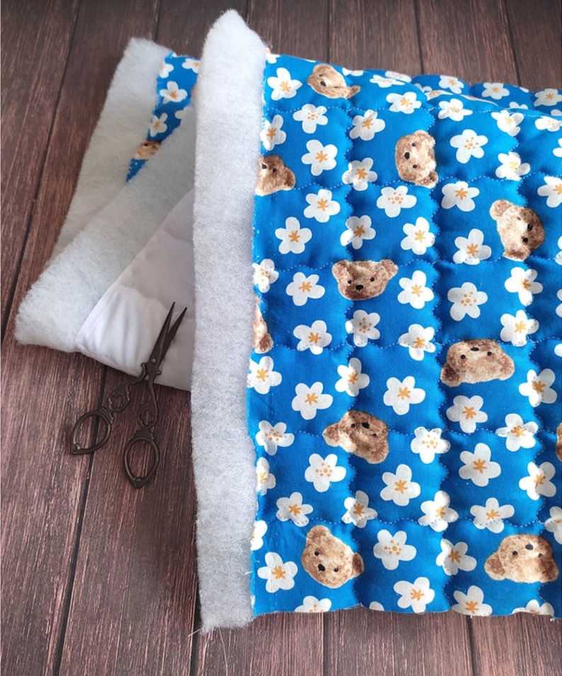 Quilted Cotton Fabric Teddy Bears Fabric Bears and Flowers - Etsy