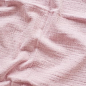 Pink Wrinkled Cotton Gauze, Double Gauze, Light Pink Color Gauze ...