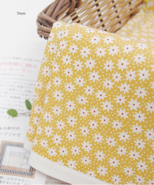 Yellow Cotton Fabric Flowers Polka Dots Plaid or Solid by | Etsy