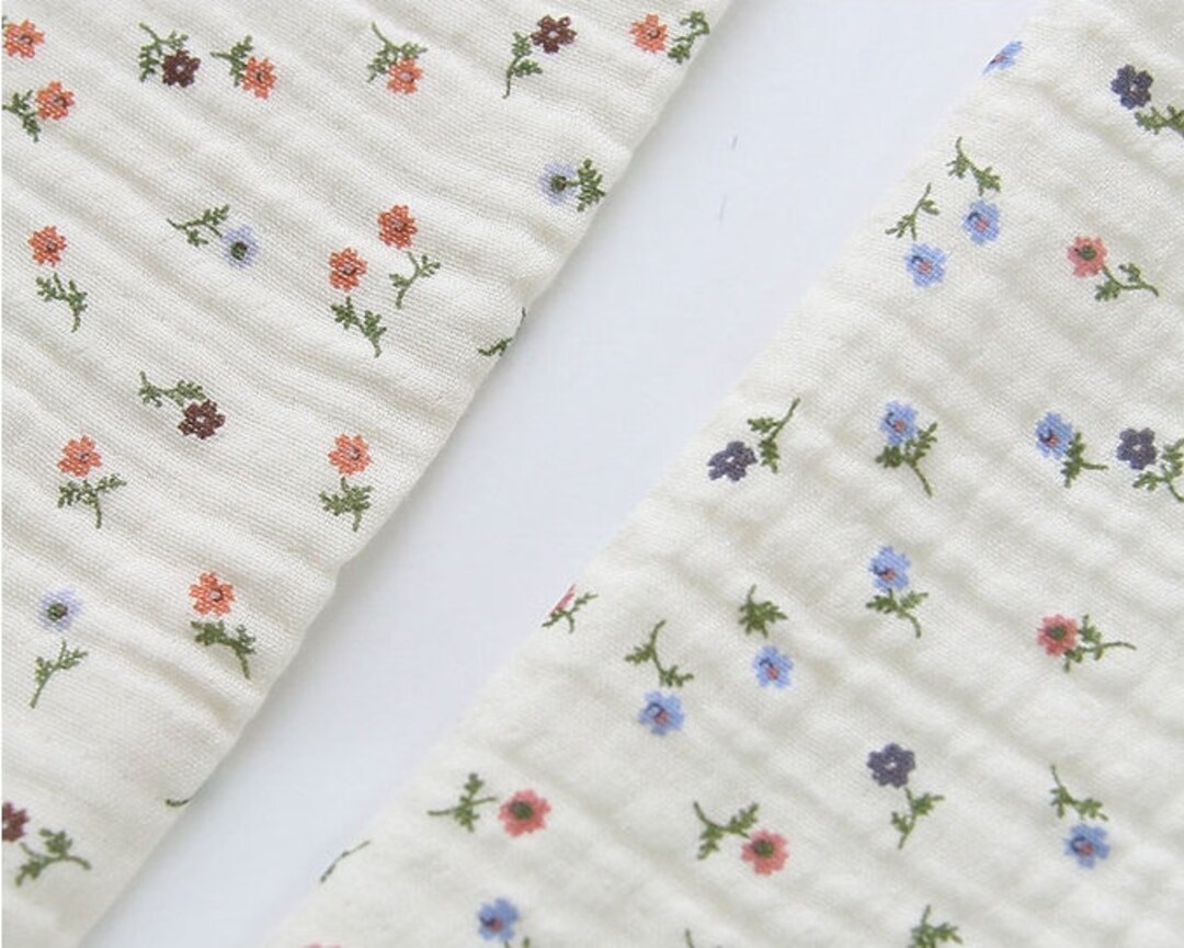 Flowers Triple Gauze Fabric, Wrinkled Gauze, Crinkle Gauze, Quality ...