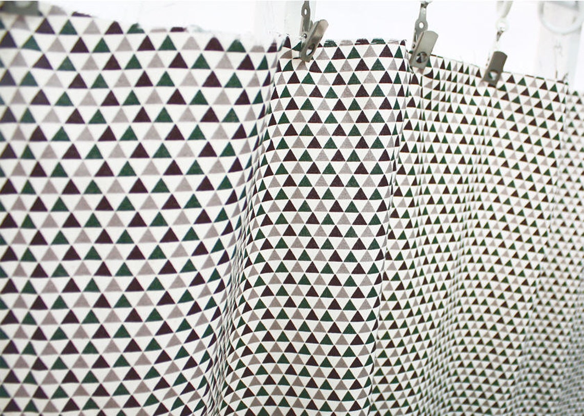 Mini Triangles Cotton Fabric Geometric Fabric Khaki Mix - Etsy