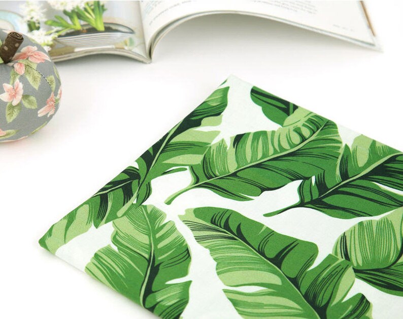 Green Leaves Cotton Fabric by the Yard 101160 | Etsy