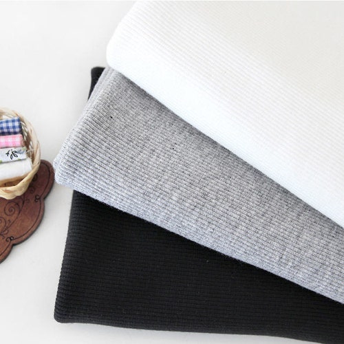 2x1 Ribbing Knit Fabric Half Yard off White Heather Gray - Etsy