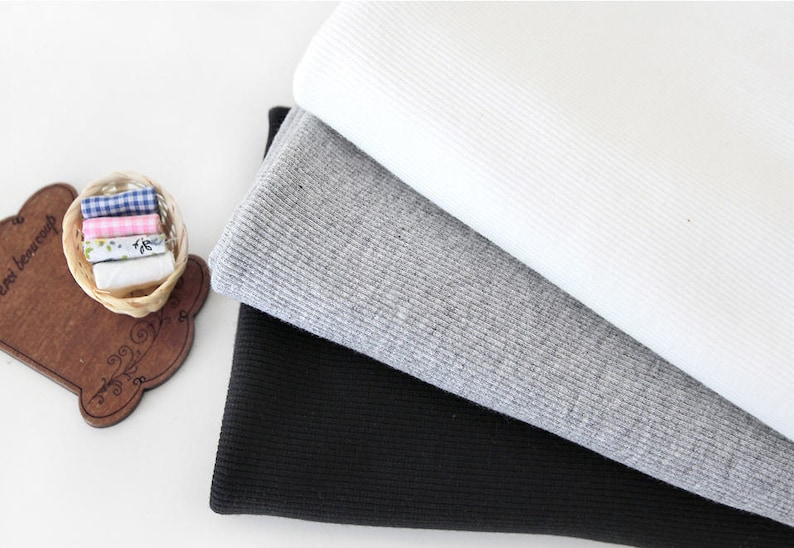 2x1 Ribbing Knit Fabric Half Yard off White Heather Gray - Etsy