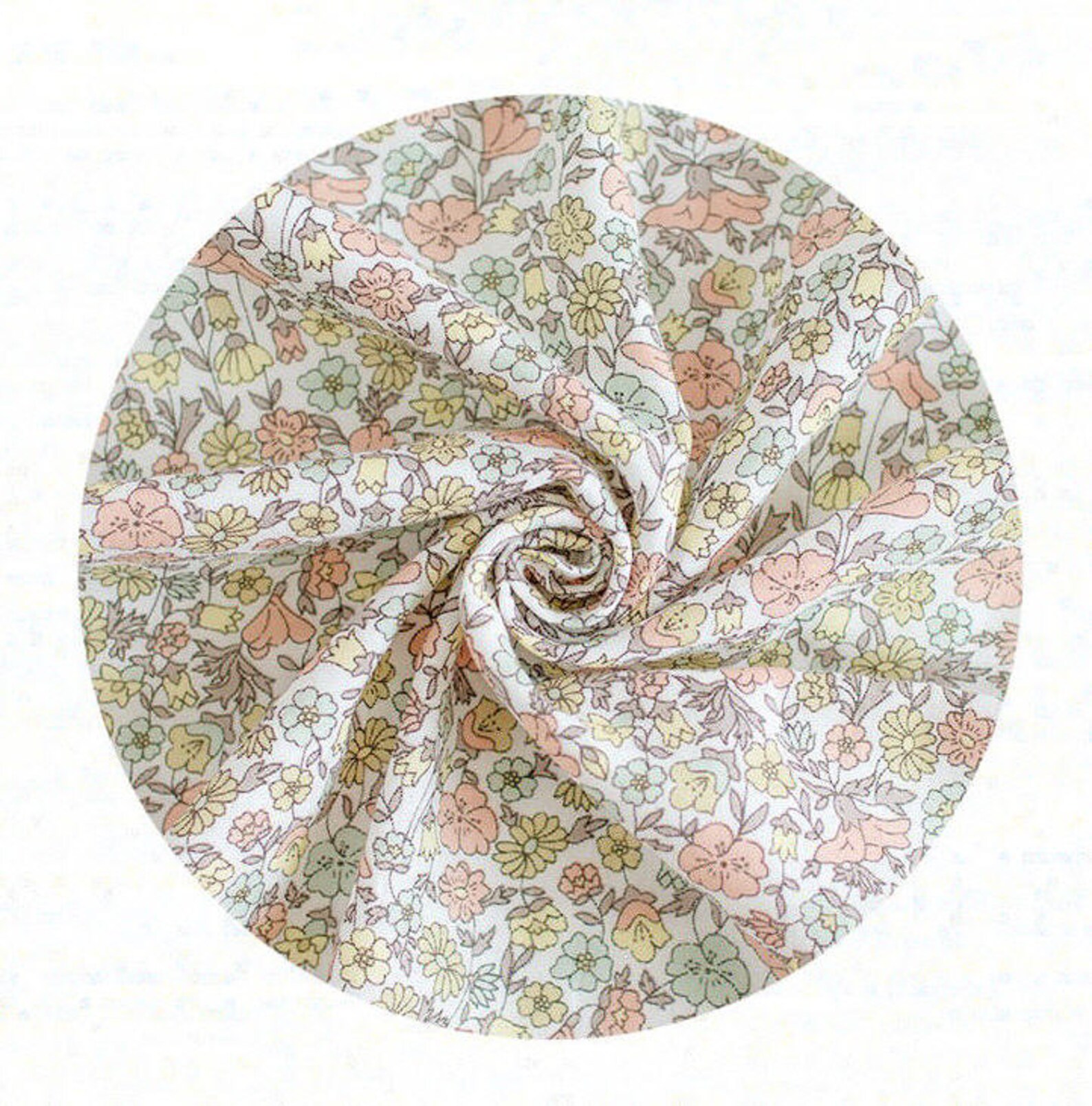 Flowers Cotton Double Gauze Fabric, Floral Gauze Fabric, Two Layers ...