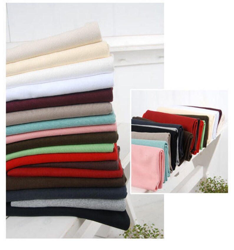 Ribbing Fabric Cotton Rib Knit Black by the Yard 41982 - Etsy UK