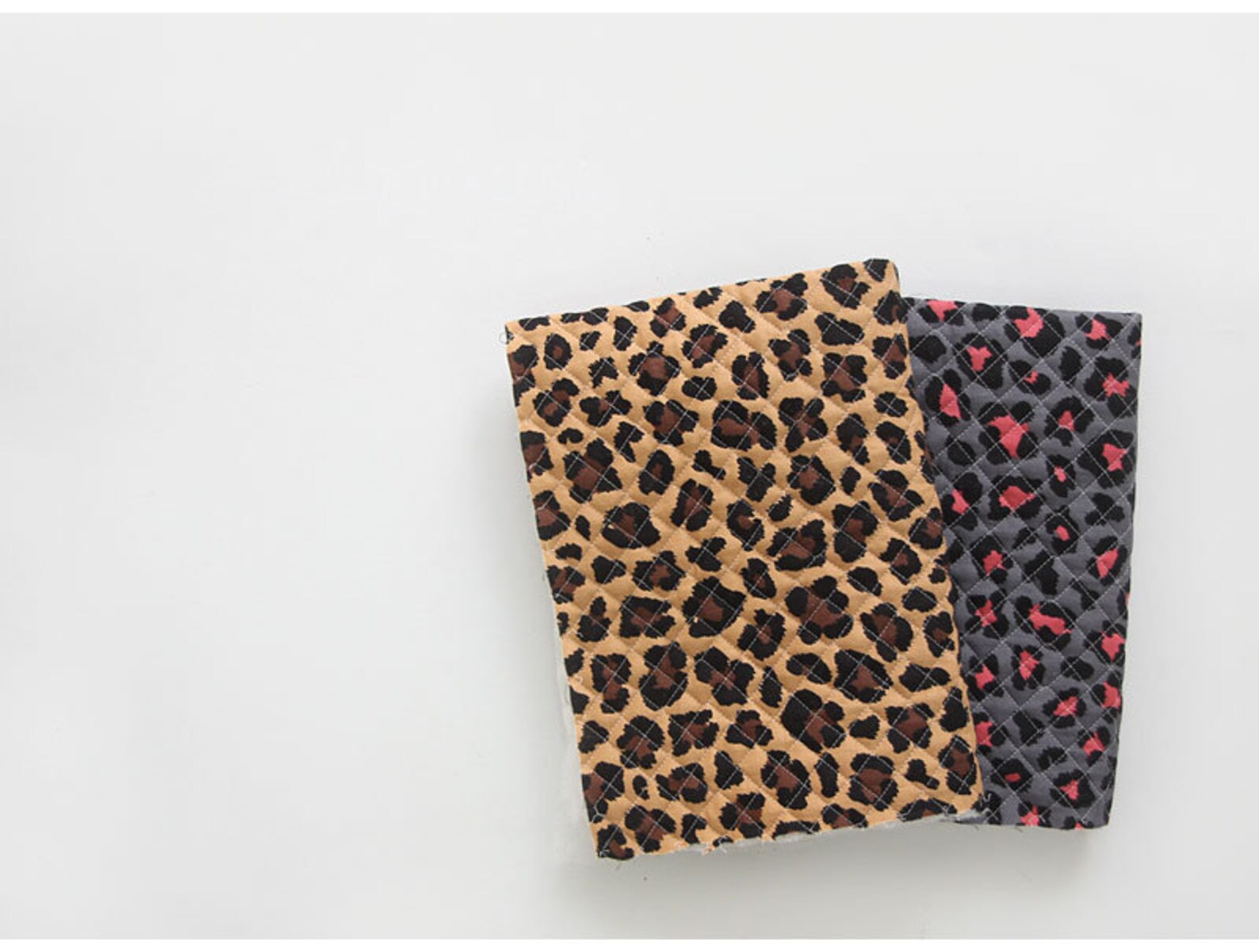 Quilted Leopard Print Cotton Fabric Beige or Gray Fabric - Etsy