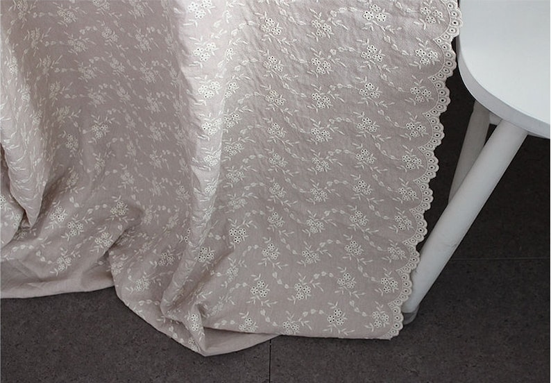 Embroidery Cotton Fabric Bio-washed Cotton Fabric Eyelet - Etsy