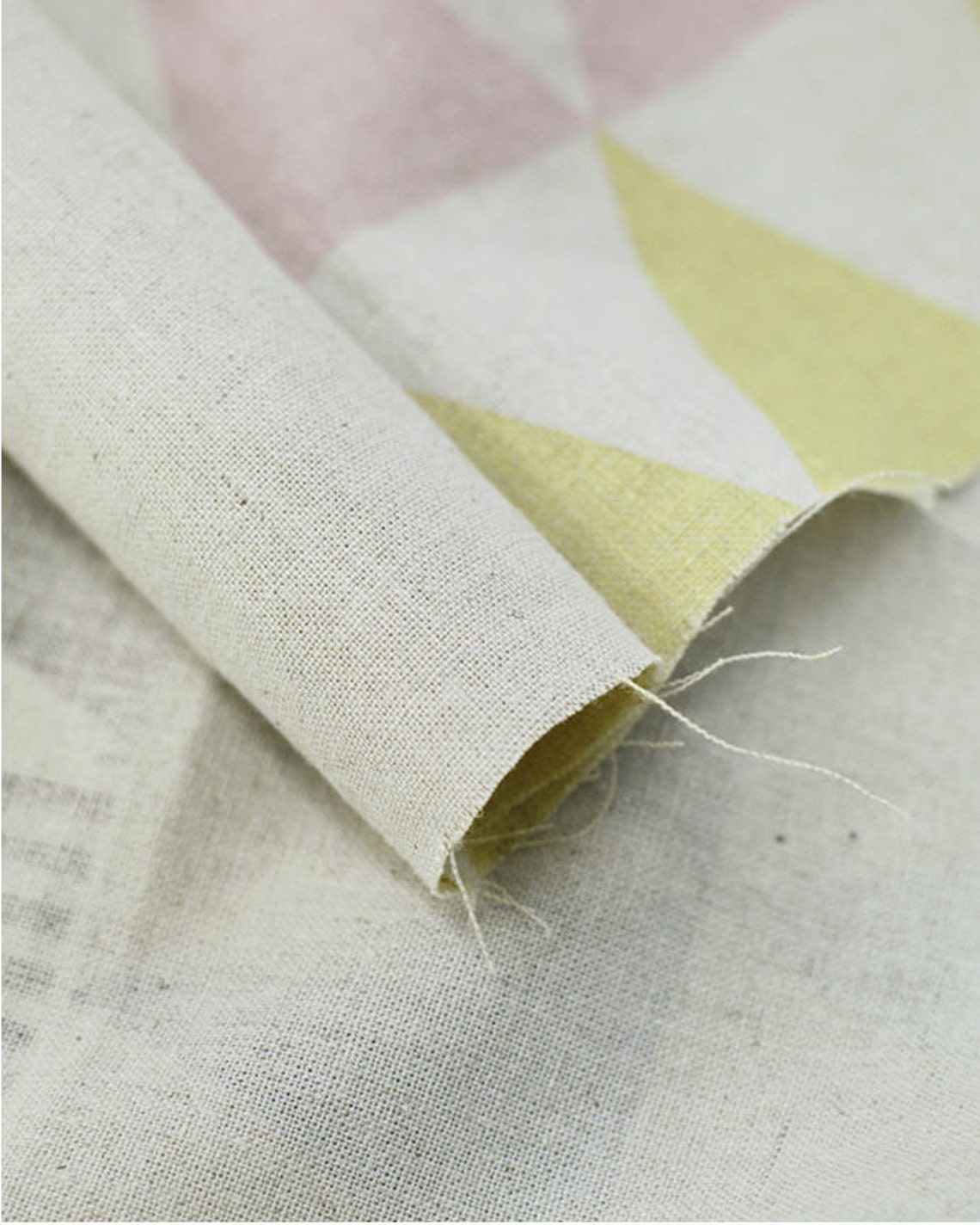 Cotton Linen Pastel Triangles Geometric by the Yard 59 X - Etsy