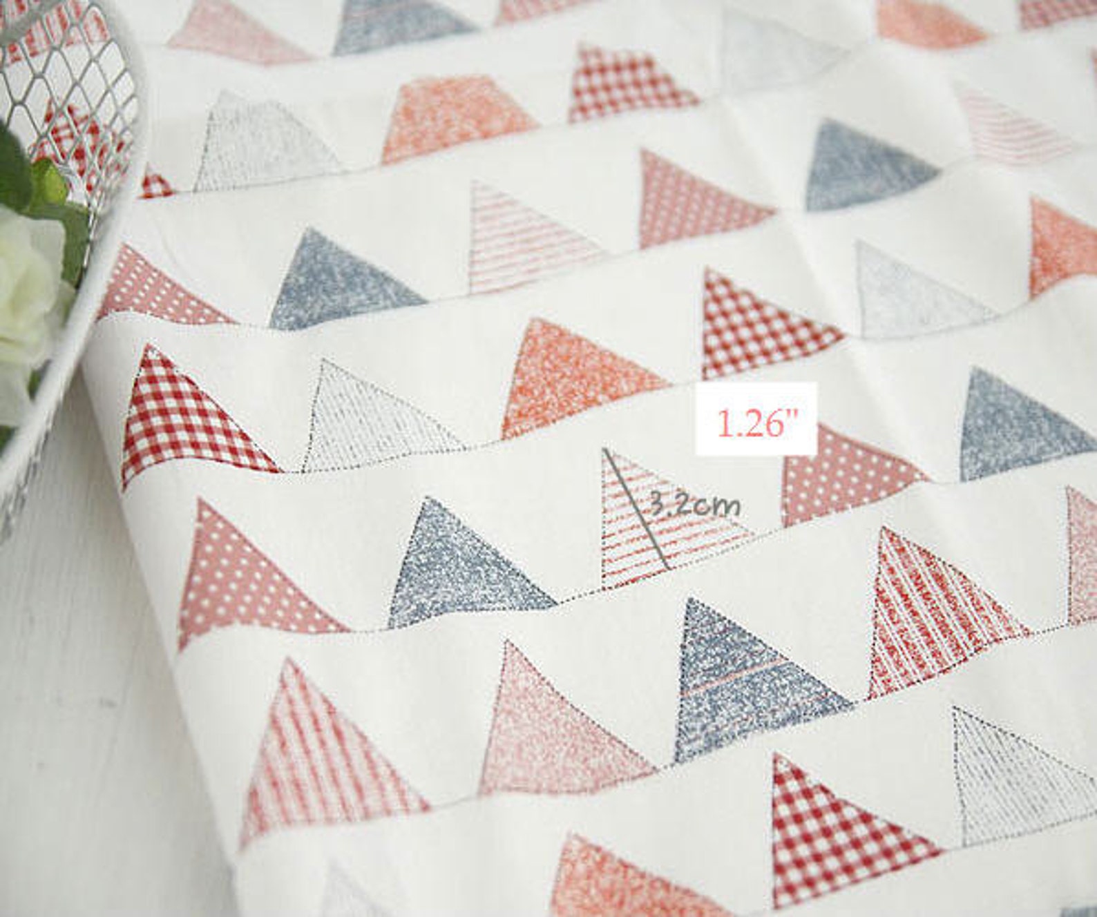 Red Blue Cotton Fabric Bunting Flags Solid Denim Blue - Etsy