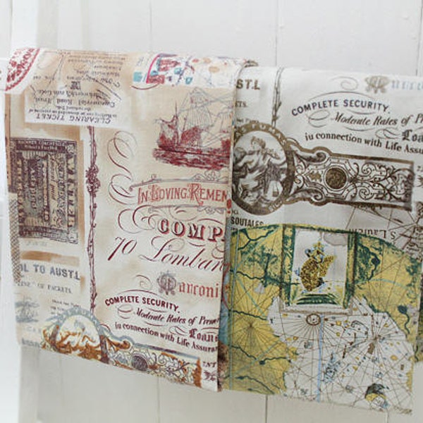 Ocean Map Fabric - Etsy