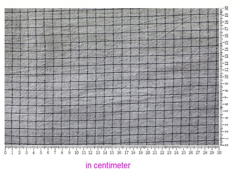 Wrinkled Checker Linen Blend Fabric Cotton Linen Washing | Etsy