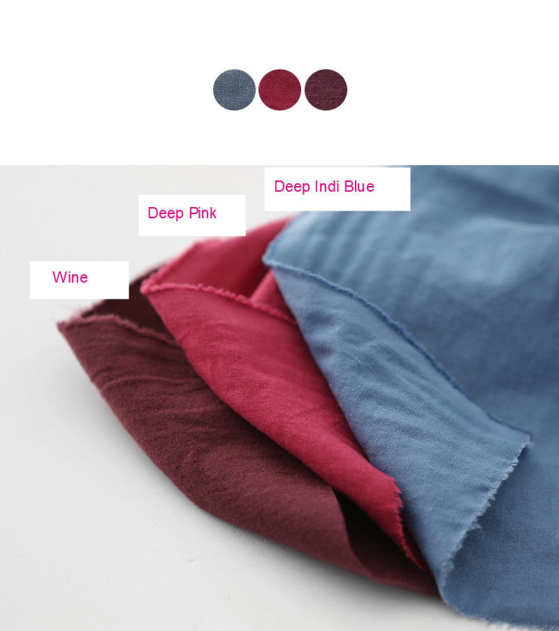 Bio-washing Cotton Linen Fabric, Solid Colors, 55 Inches Wide, Korean ...