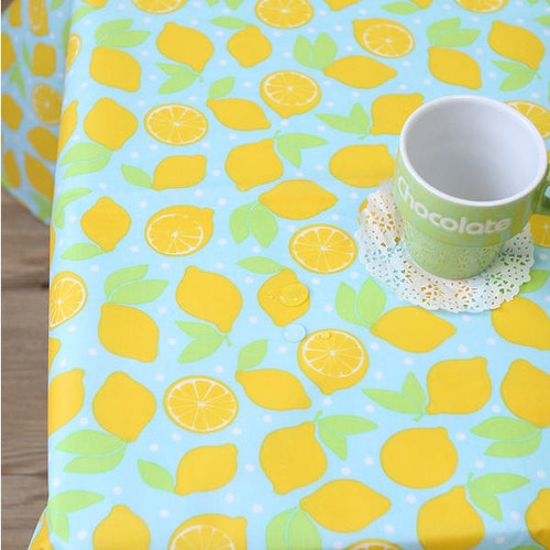 Waterproof Fabric Lemons on Yellow by the Yard 39425 - Etsy