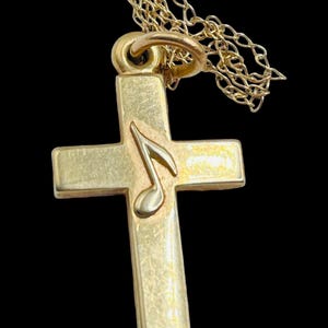 James Avery 14k Yellow Gold Music Note Cross Pendant & 14k Chain ...