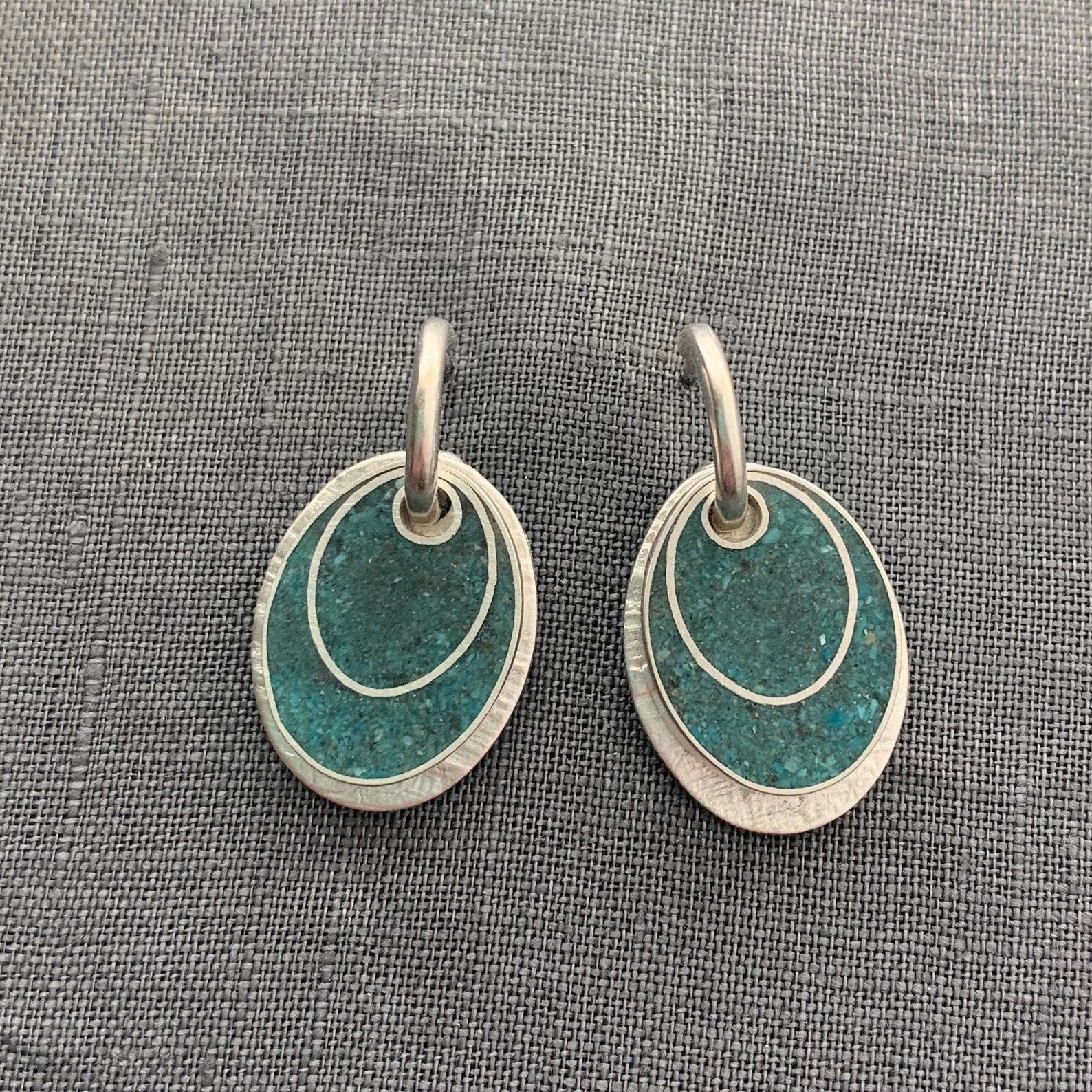 Silver Hoop Earrings//interchangable Circle | Etsy