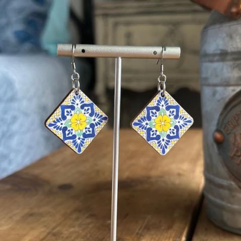 Tile Earrings - Etsy