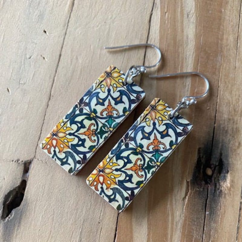 Tile Earrings - Etsy