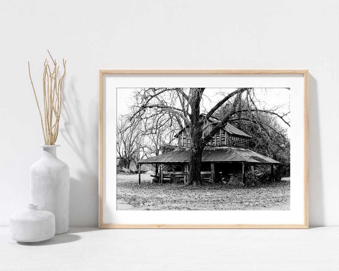 Deep South Barn Remains Black and White Art Photography Home Decor ...