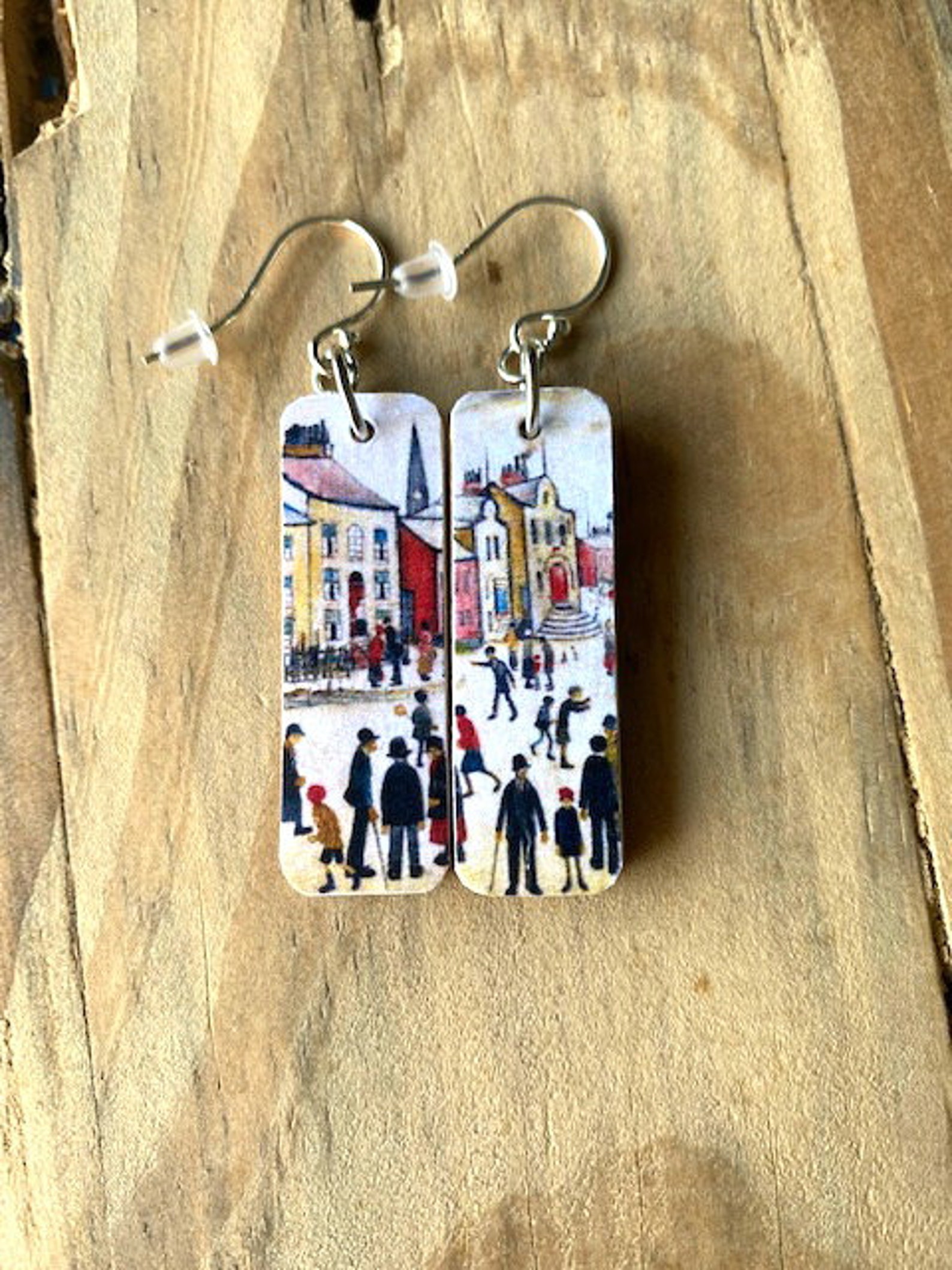 Lowry People Standing About Earrings Art Print DOUBLE SIDED - Etsy