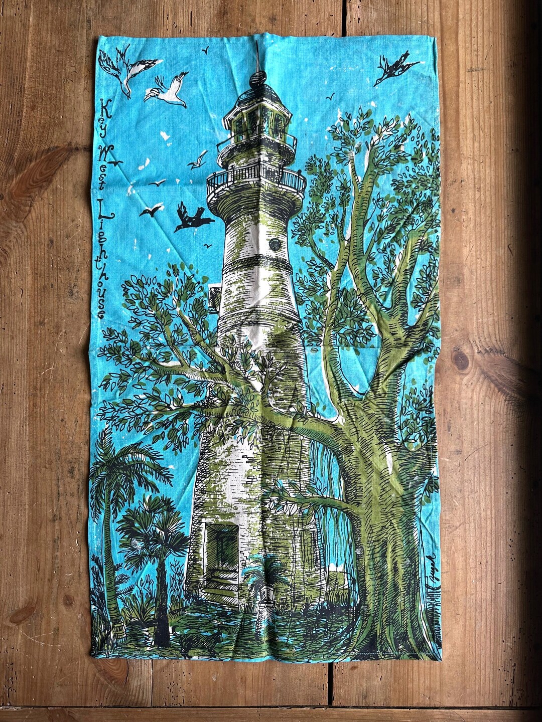 Zuzek Key West Hand Print Fabrics Vintage Kitchen Towel Key West ...