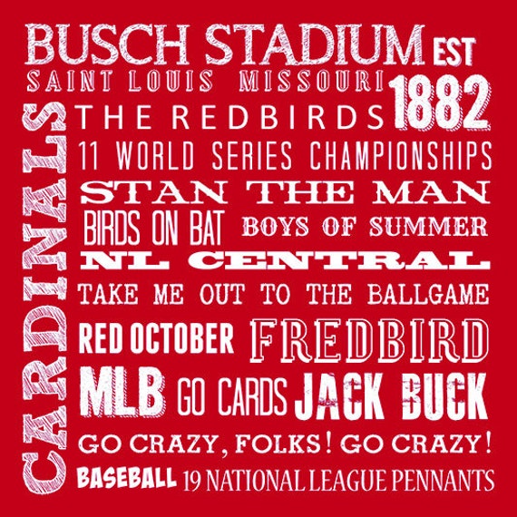 St. Louis Collection: Cardinal Words | Etsy