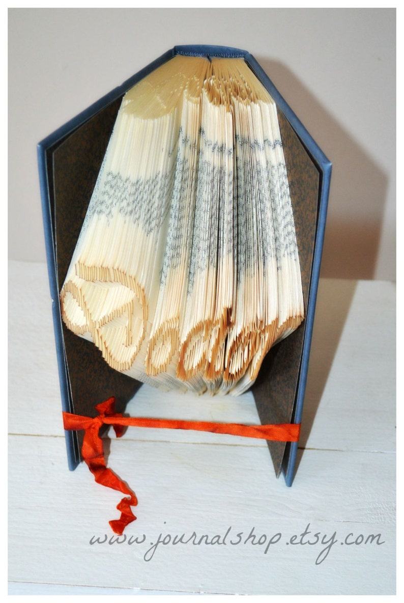 Personalized Folded Book Art Gift Name Origami Book Folding | Etsy
