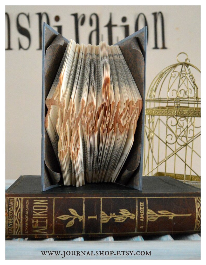 Personalized Folded Book Art Gift Name Origami Book Folding | Etsy