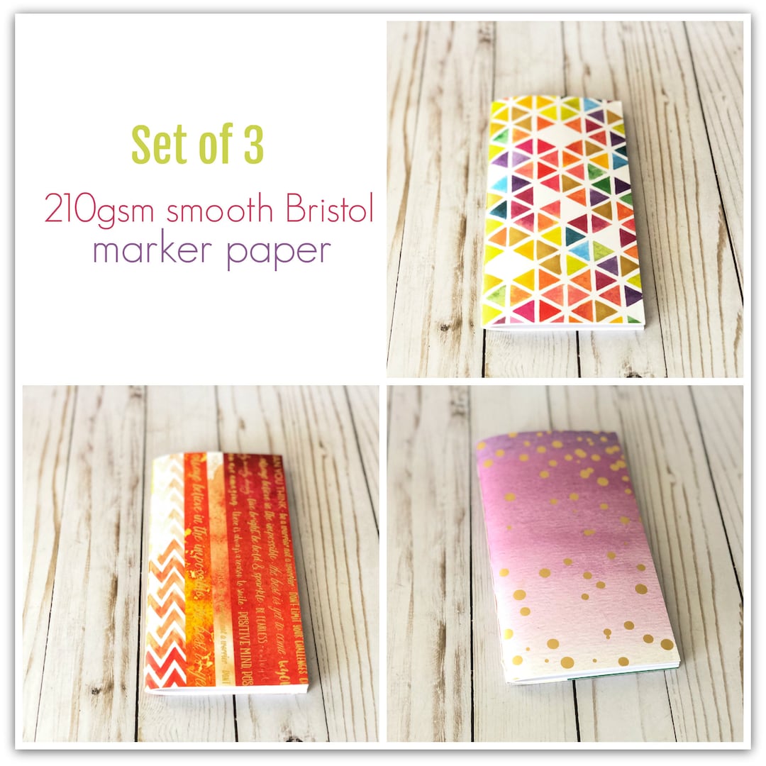 Set of 3 Journals With Foil and 210gsm/90lbs Smooth Bristol Paper, TN ...