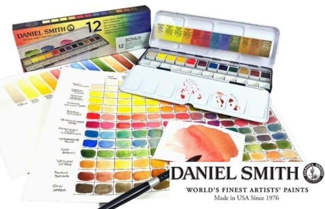 Original Daniel Smith Watercolor Set 12 Colors in Metal Palette, Hand ...