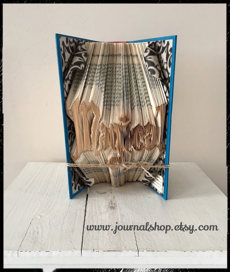 Personalized Folded Book Art Gift Name Origami Book Folding | Etsy