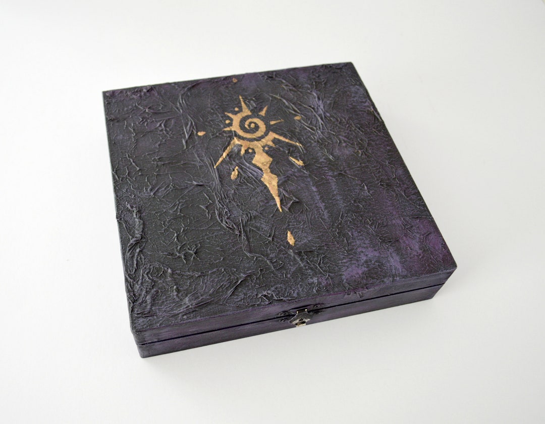 Large Square Dnd Wooden Box With Eternity Symbol, Fantasy Keepsake ...