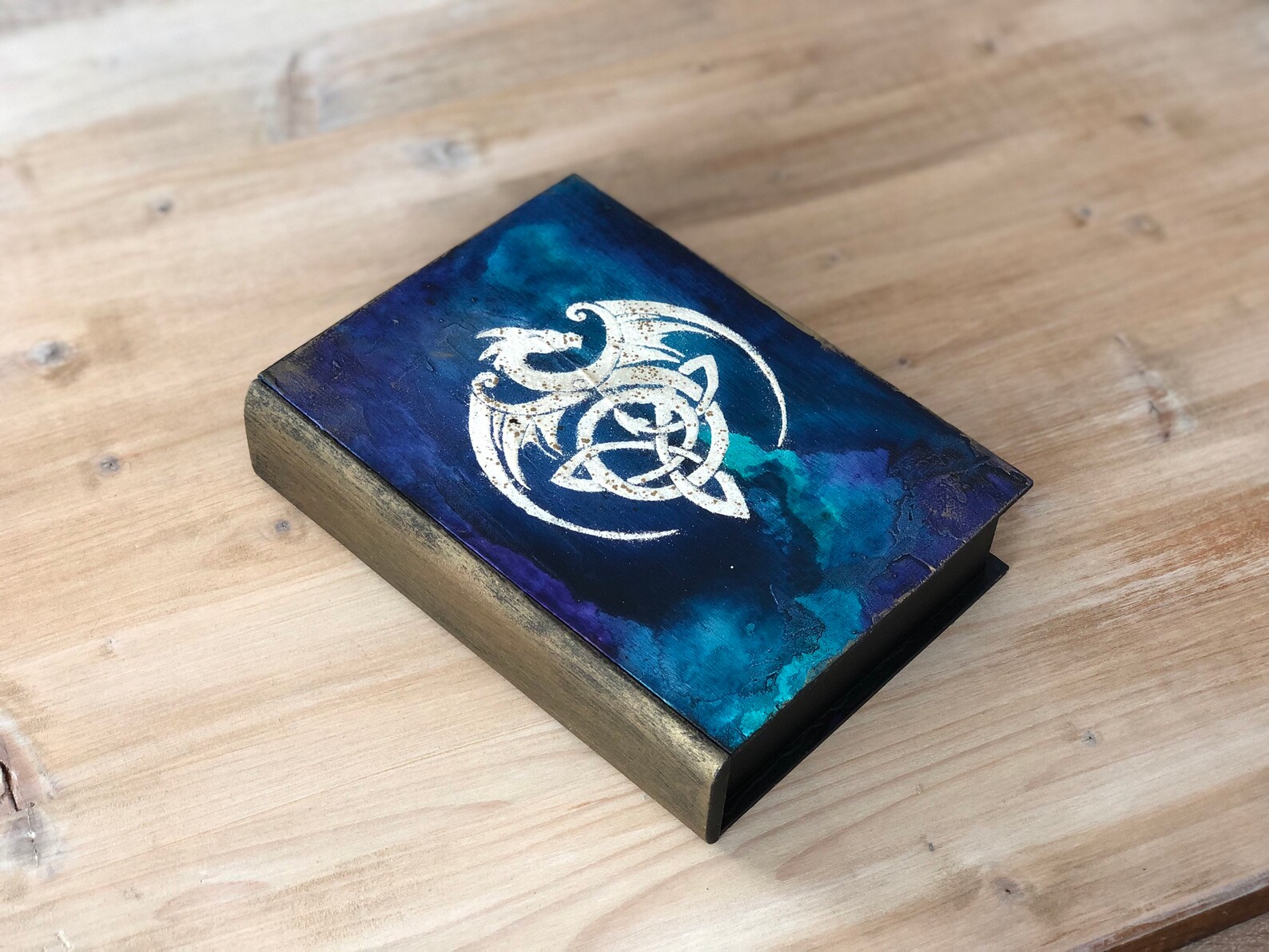 Fantasy Dragon Magic Box Dungeon Master Wooden Book With | Etsy