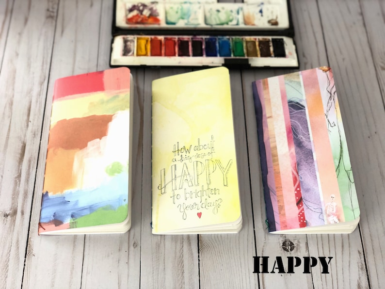 Set of 3 Watercolor Journals Sketchbooks, Travelers Notebook Refill ...