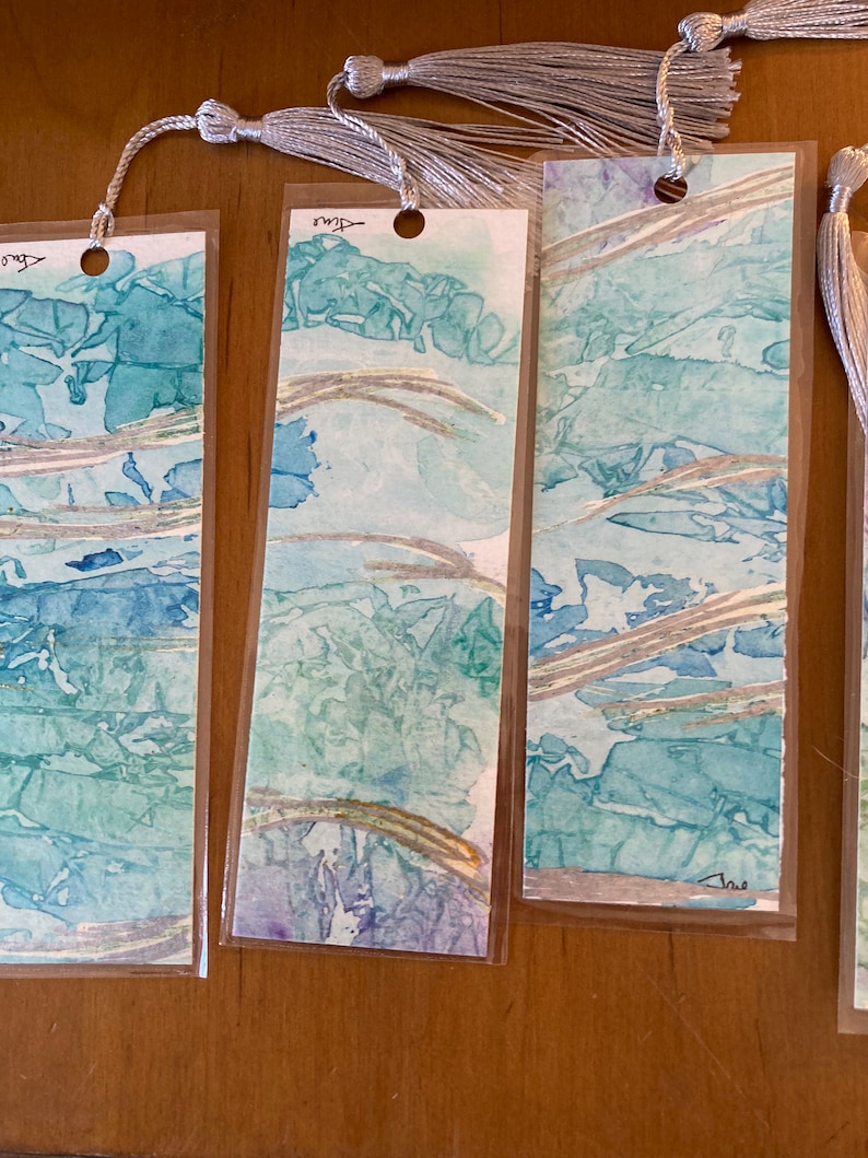 Laminated Watercolor Bookmarks - Ocean - Etsy