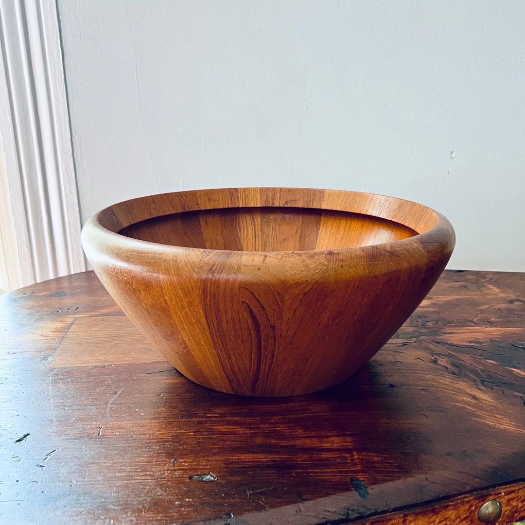 Danish Teak Bowl Nissen Staved Wood Salad Bowl - Etsy