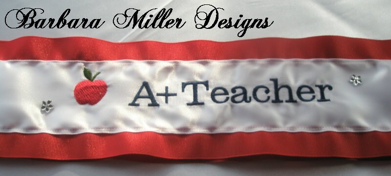 Embroidered Satin Sash for Teacher Appreciation or Graduation ...