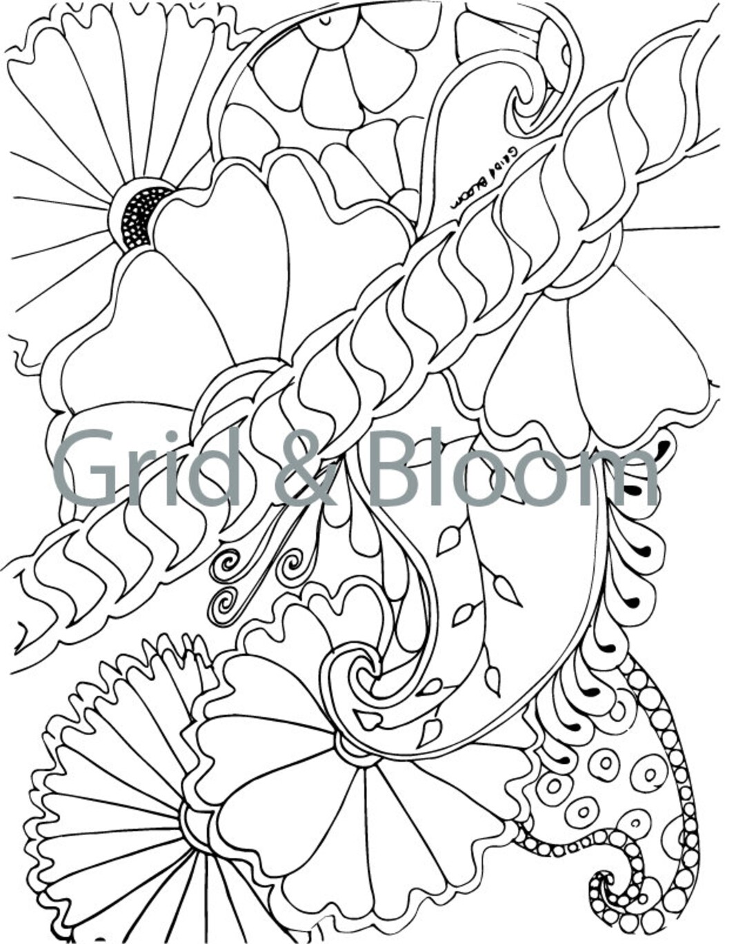 Floral Adult Coloring Page Color Page Pdf Download Coloring Page