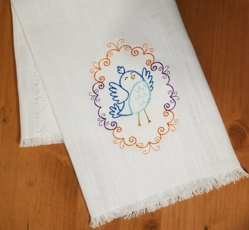 Tea Towel - Happy Little Bird - Ready to Ship - Etsy