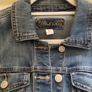 Embroidered Thrifted Denim Jacket Sunset Sail Embroidered Denim Jacket ...