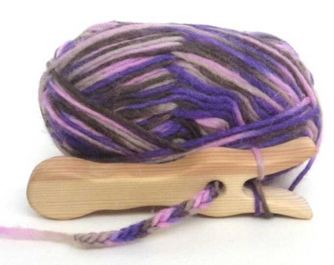 Handmade Wooden Lucet and Wool Yarn Wooden Knitting Fork and - Etsy